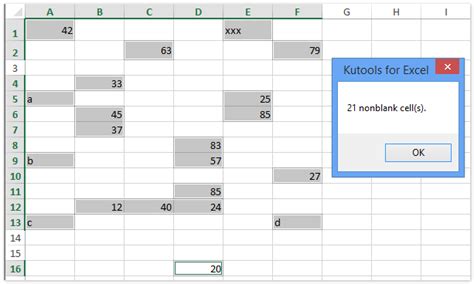 how to count all cells with value data in a range in excel