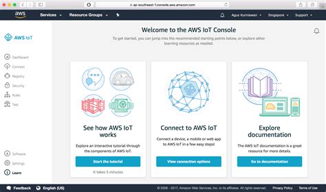 aws iot management console learning aws iot