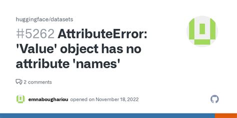 attributeerror value object has no attribute names · issue 5262