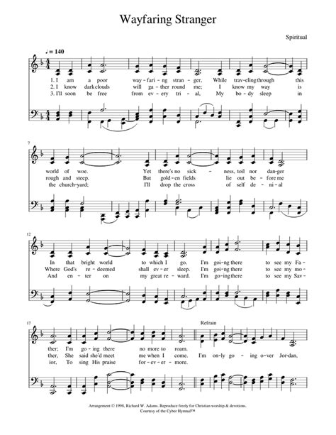 I Am A Poor Wayfaring Stranger Folk Spiritual Arranged By Richard W