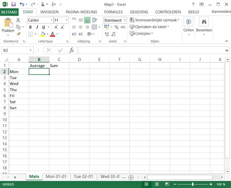 vba average and sum of data of all mondays tuesdays