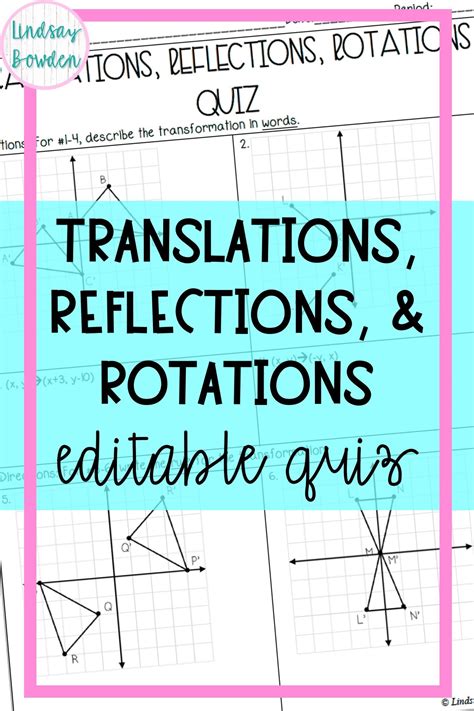 Translations Reflections And Rotations Worksheet Answers
