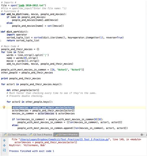 python mysterious keyerror stack overflow