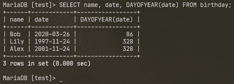 working with mysql mariadb date and time