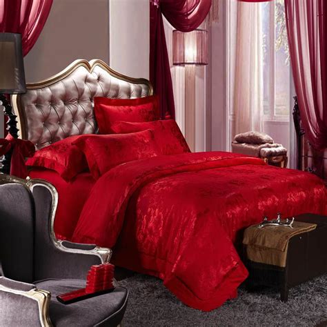 Flower Satin Cotton Silk Jacquard Bedding Set King Queen Size