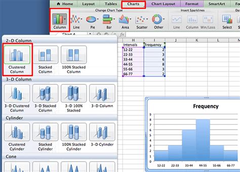 create a histogram graph in excel