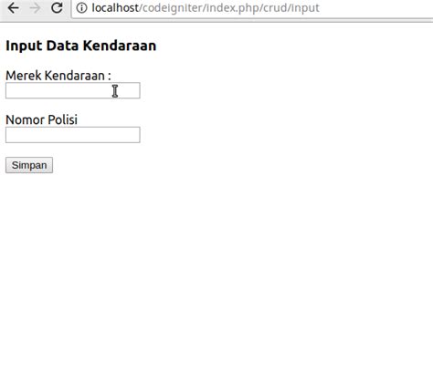 tutorial crud codeigniter create read update delete
