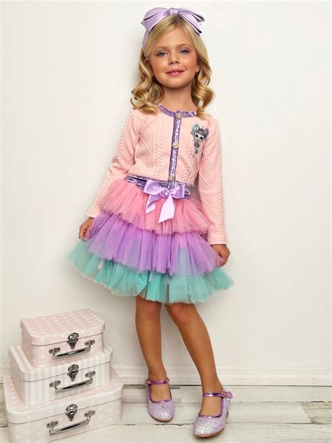 L O L Surprise Unicorn Pastel Tutu Skirt Set Mia Belle Girls