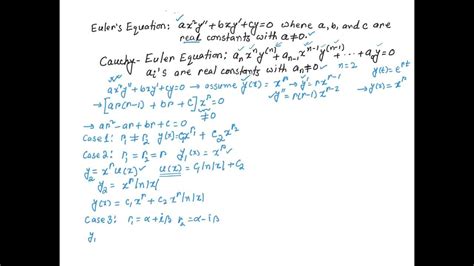 euler s equation second order theory youtube