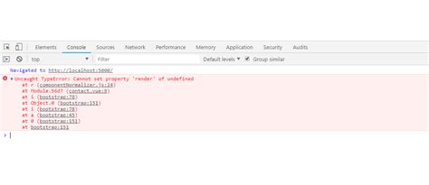 vue node js express app error cannot set property render of undefined