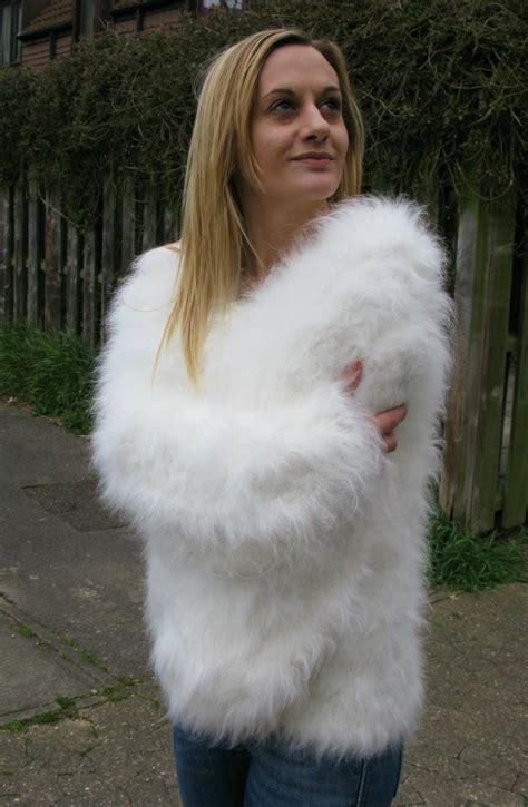 White Angora Sweater Angora Sweater Angora Sweater Dress Fluffy Sweater