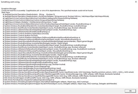 c could not load file or assembly copymodules dll or one of its