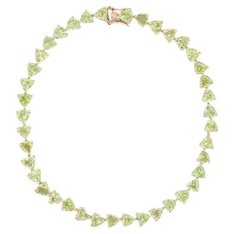 11 60ctw Peridot 14k Yellow Gold Tennis Bracelet 7 75 For Sale At