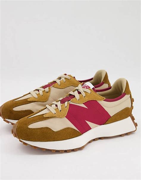 New Balance 327 Baskets Fauve Et Rose Asos