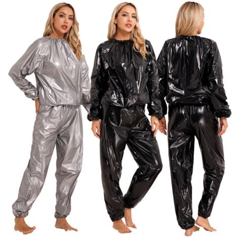 Men Women Sauna Sweat Suit Weight Loss Gym Workout Suit Tops With