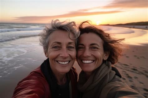 Premium Ai Image Selfie Of Two Mature Lesbian Women Lgbtq Acceptance