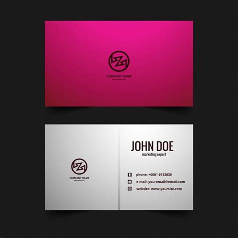Free Vector Pink Business Card