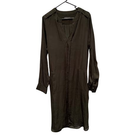 Sheike Womens Size 12 Long Sleeve Midi Dress Khaki S