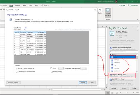 how to export import mysql data to excel
