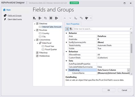 lesson 2 bind a pivot grid to an olap cube asp web forms