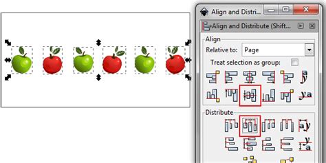 helpful align and distribute tips when using inkscape
