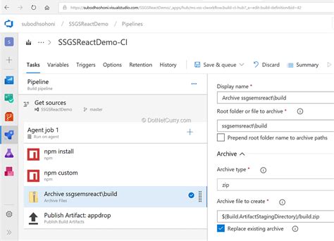azure devops to build and deploy reactjs app dotnetcurry