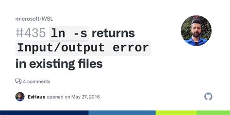 `ln s` returns `input output error` in existing files · issue 435
