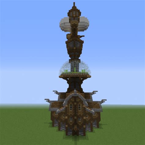 wizard tower and airship 2 blueprints for minecraft houses castles