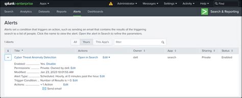 configure a splunk alert advanced anomaly detection with data