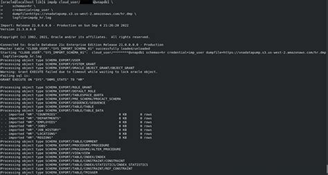 data pump import from aws s3 bucket using dbms cloud