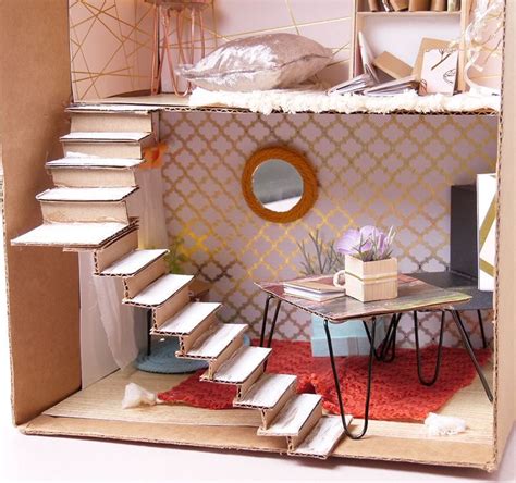 Making A Dollhouse From Reused Materials Build Stairs Out Of A