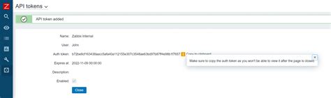 simplifying zabbix api workflows with named zabbix api tokens zabbix blog