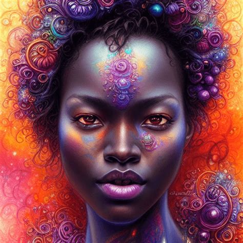 Dark Skinned Adorable Woman Portrait · Creative Fabrica