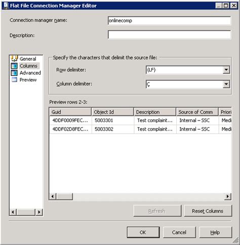 sql server why doesn t ssis recognize line feed {lf} row delimiter