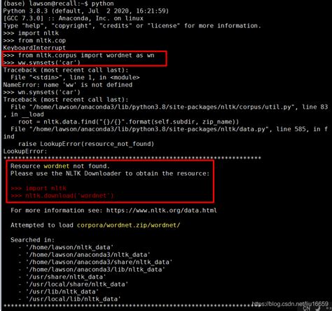 nltk安装wordnet出错[nltk data] error loading wordnet ＜urlopen error [errno