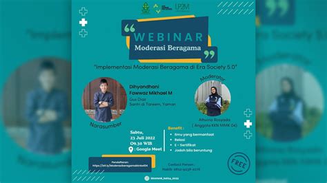 Webinar Moderasi Beragama Implementasi Moderasi Beragama Di Era