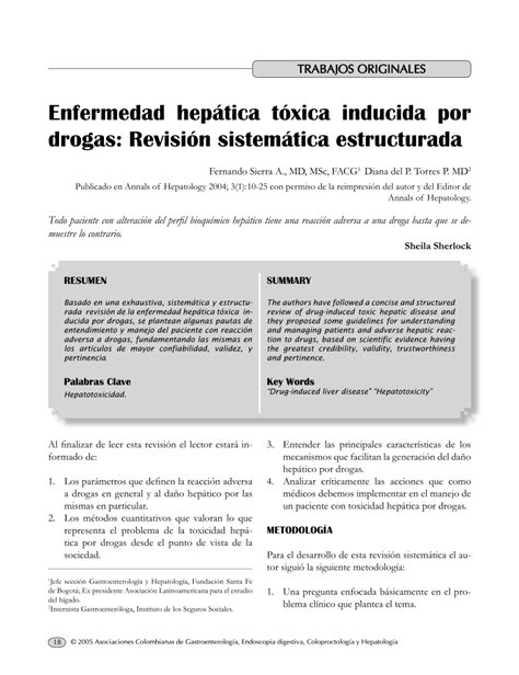Pdf Enfermedad Hepática Tóxica Inducida Por Drogas Revisión