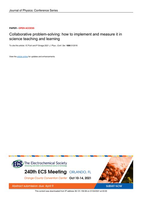 Pdf Collaborative Problem Solving How To Implement And Measure It In