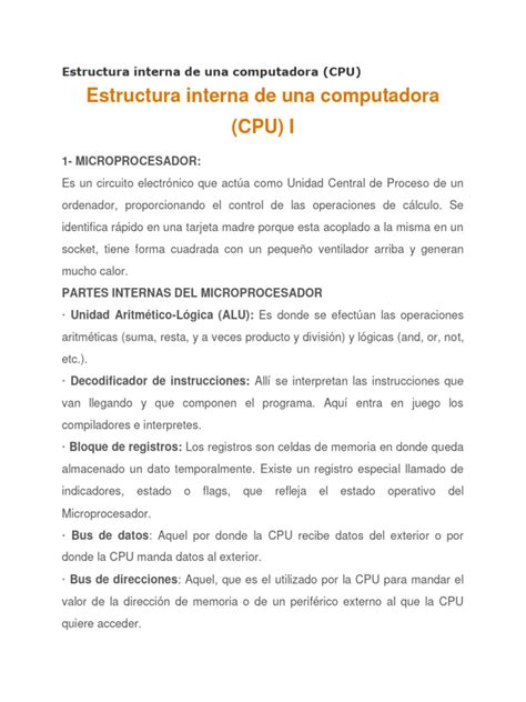 Estructura Interna De Una Computadora Pdf
