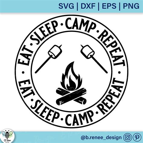 Eat Sleep Camp Repeat Svg Camping Svg Summer Cut File Camping Quote