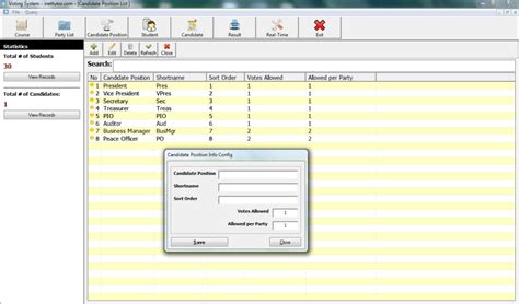 voting system in visual basic and mysql features and user