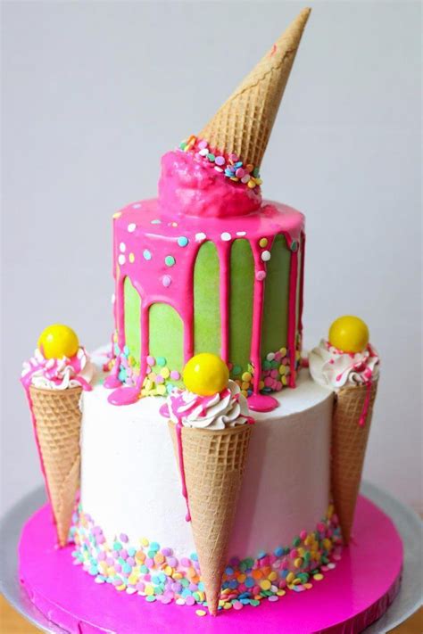 Ice Cream Cone Cake Tutorial Happycakes Ice Cream Birthday Cake Ice