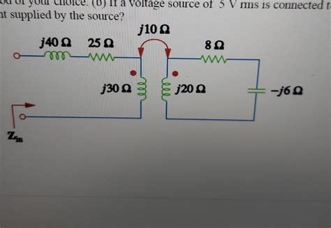 solved question a find the input impedance zin of the