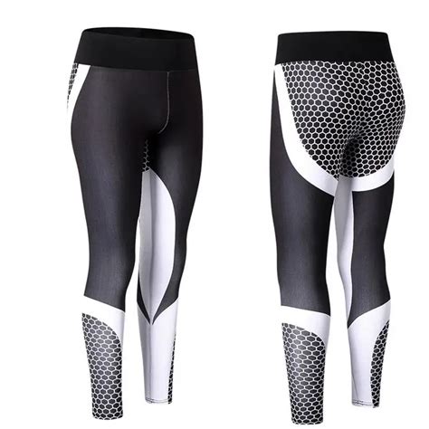 Digital Printing Honeycomb Pattern Tight Fitting Elastic Yoga Pants