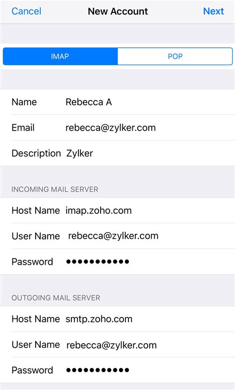 zoho mail for ios devices