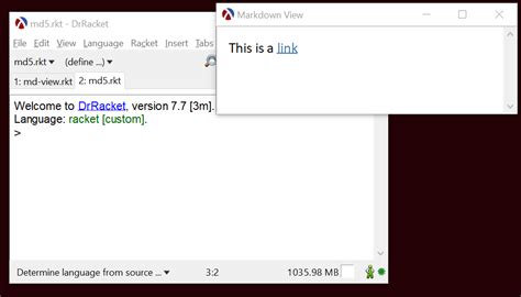 markdown view using the racket editor