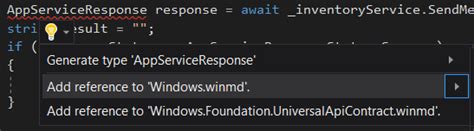 c the type or namespace appserviceconnection could not be found