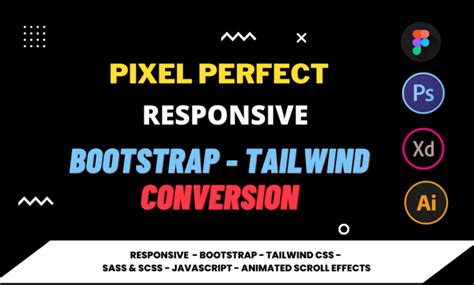 convert psd to html figma to html xd to html bootstrap tailwind css