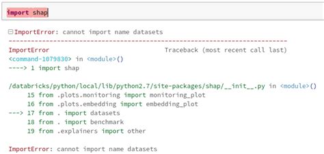 importerror cannot import name datasets on databricks · issue 641