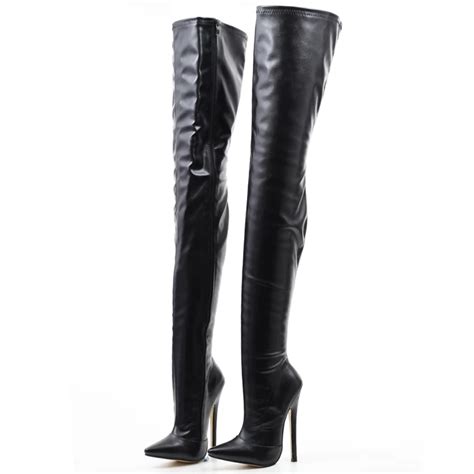 Jialuowei Fetish Thigh High Boots Women 7 Inch 18 Cm Extreme High Heels